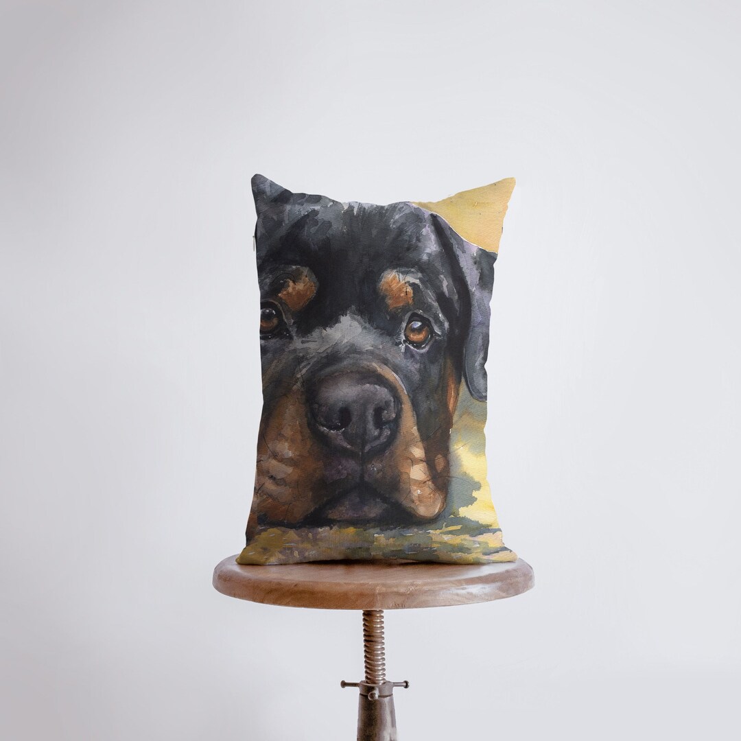 Rottweiler | Watercolor Rottweiler | 12x18 | Pillow Cover | Dog | Home ...