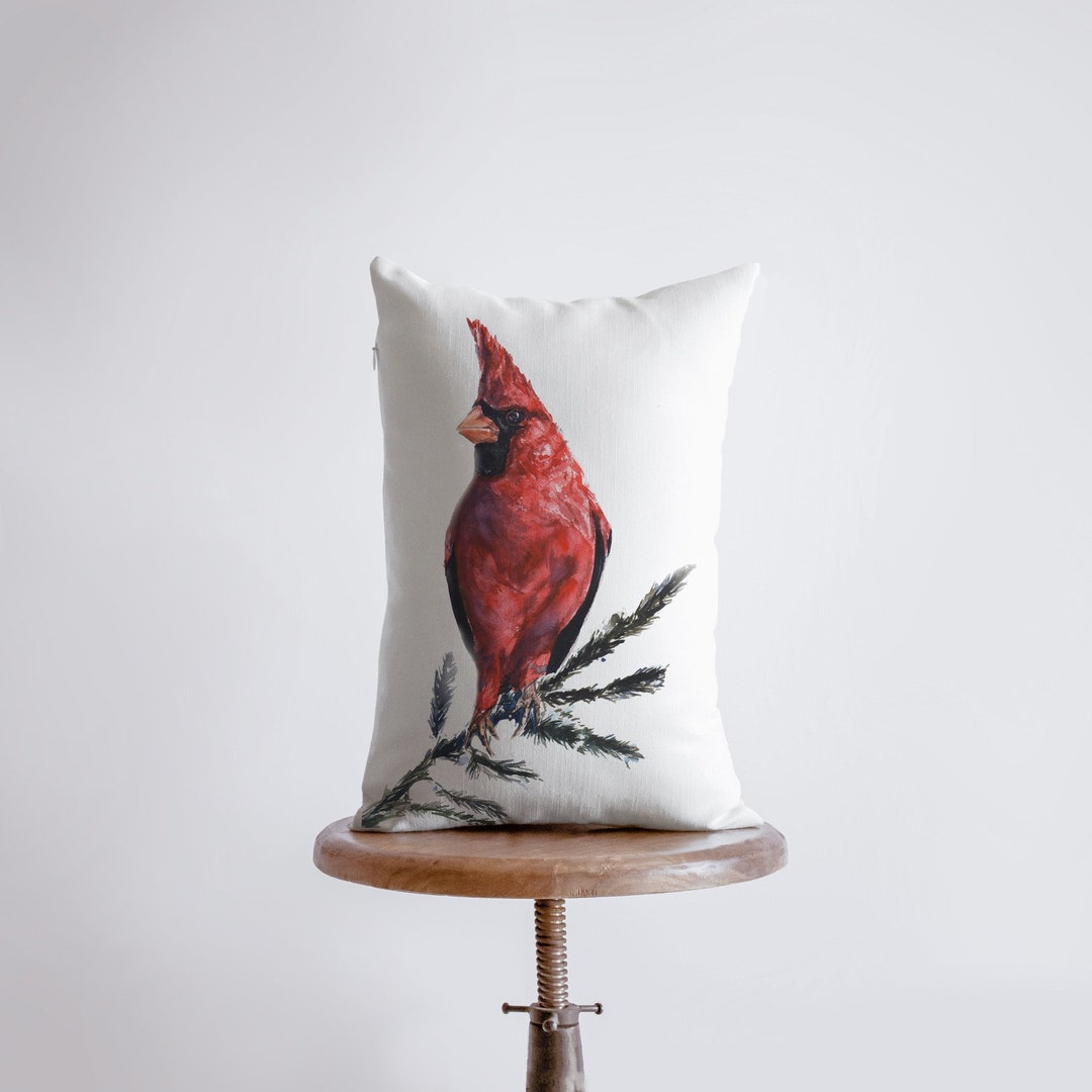 Bird | Cardinal | Red Cardinal | Pillow Cover | Throw Pillow | 12x18 ...