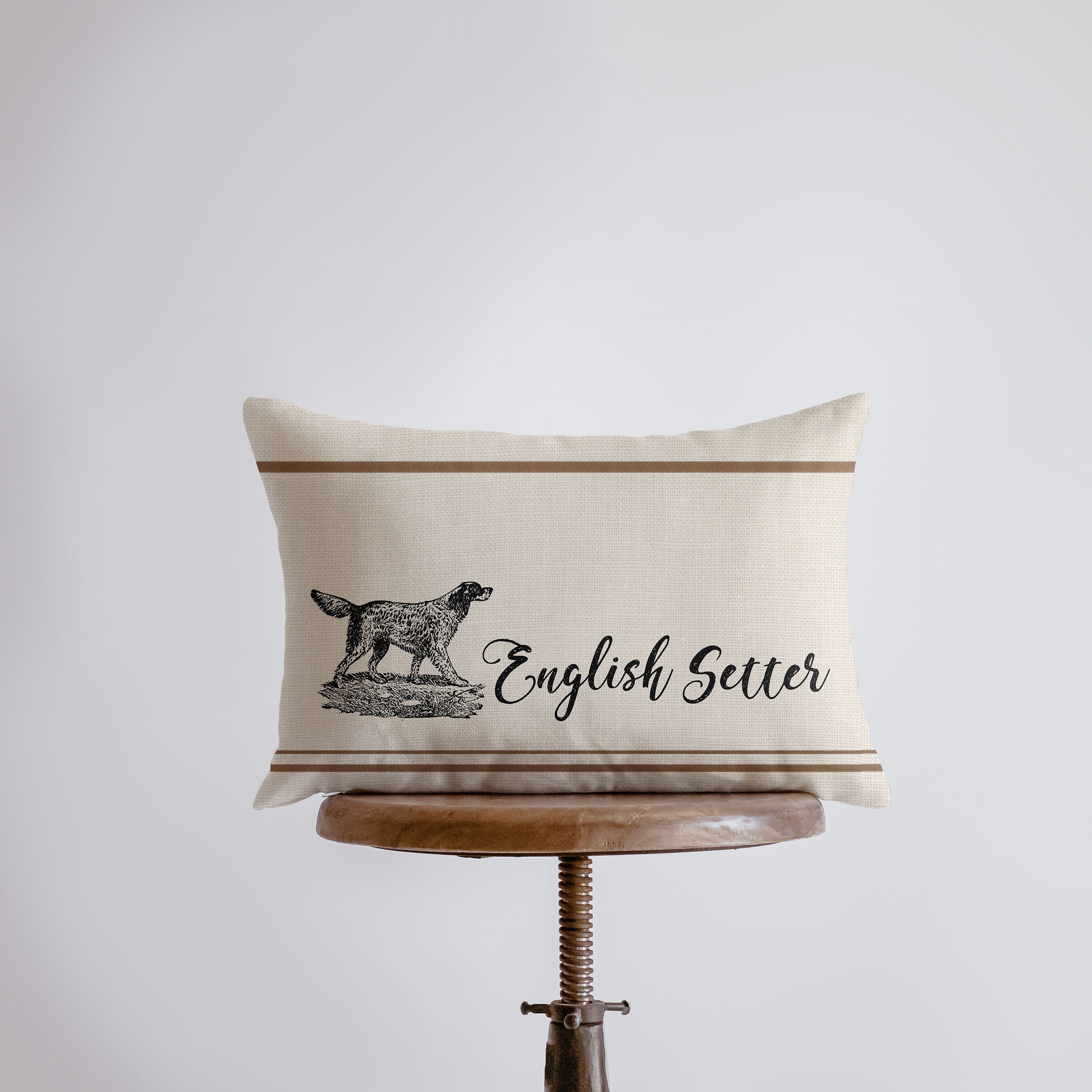 English Setter | Pillow Cover | 18 X 12 | Primitive Decor | Vintage ...
