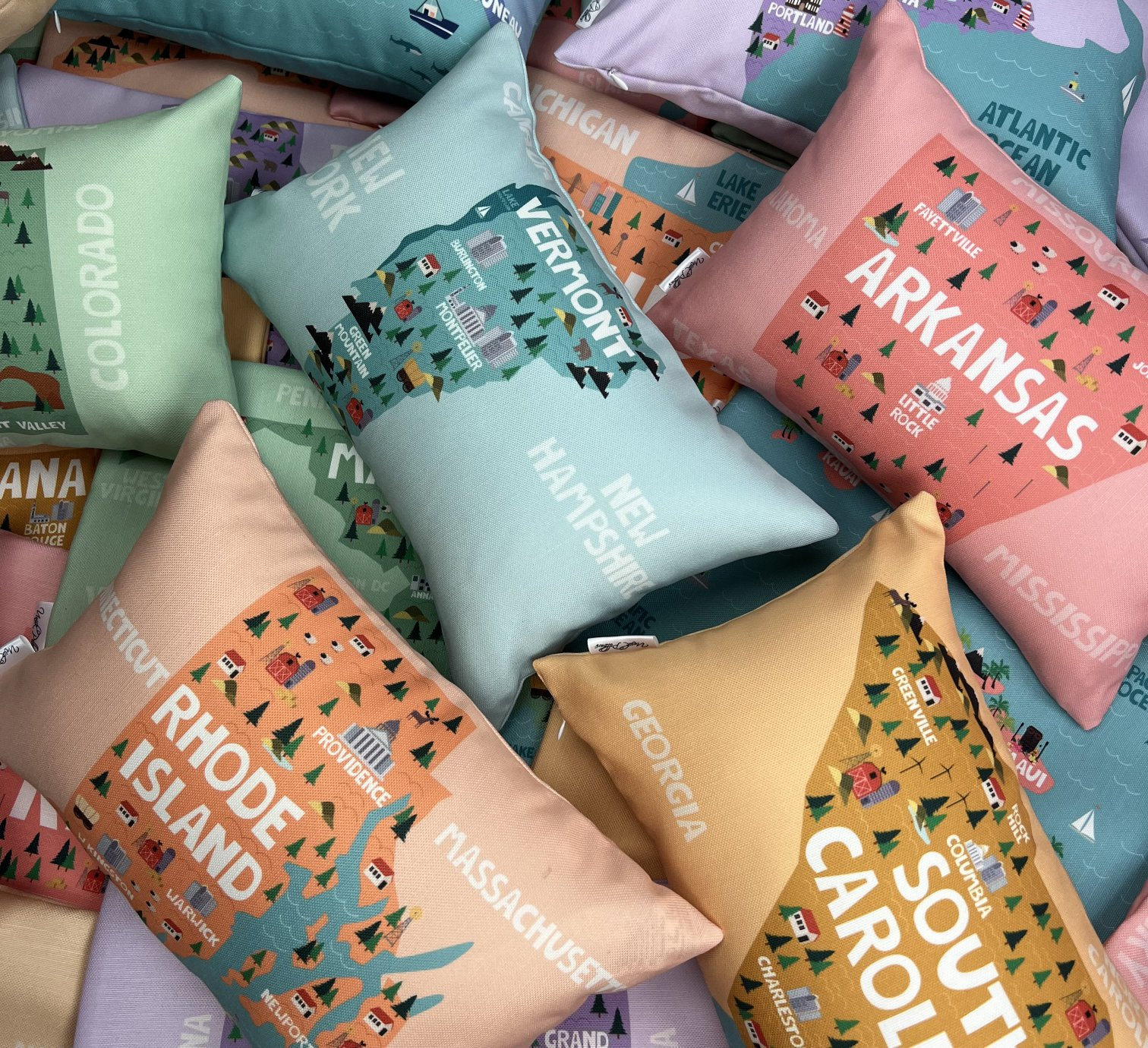 US States | States in USA | State Throw Pillows | State Pillow | Home ...