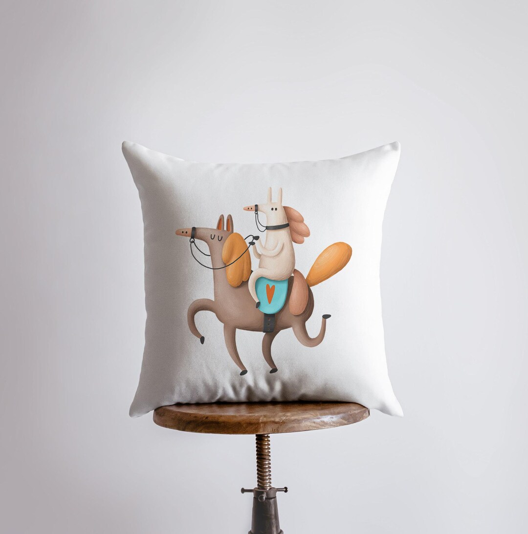 Horse Riding Horse Pillow | Throw Pillow | Horse Lover | Animal Lover ...