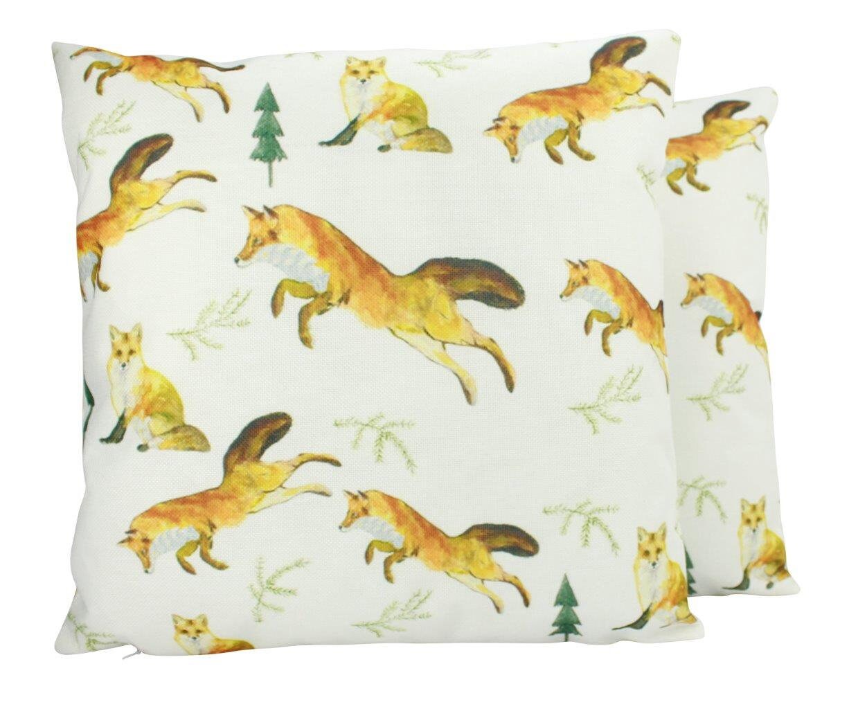 Fox's Pattern Pillow Cover Fox Decor Throw Pillow | Etsy