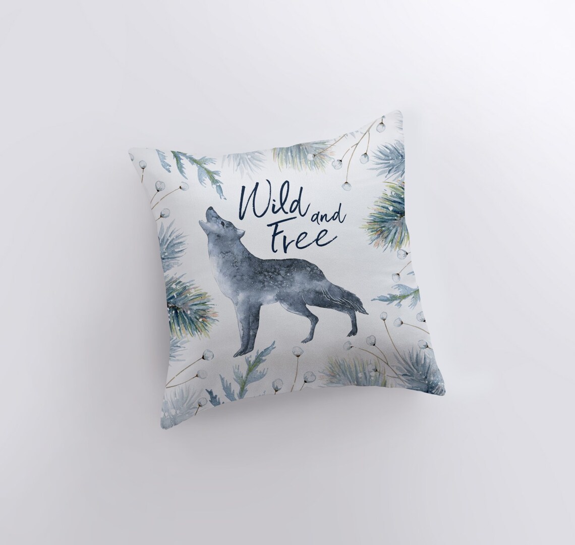 Wild and Free Wolf Pillow Cover Wolf Decor Throw Pillow - Etsy