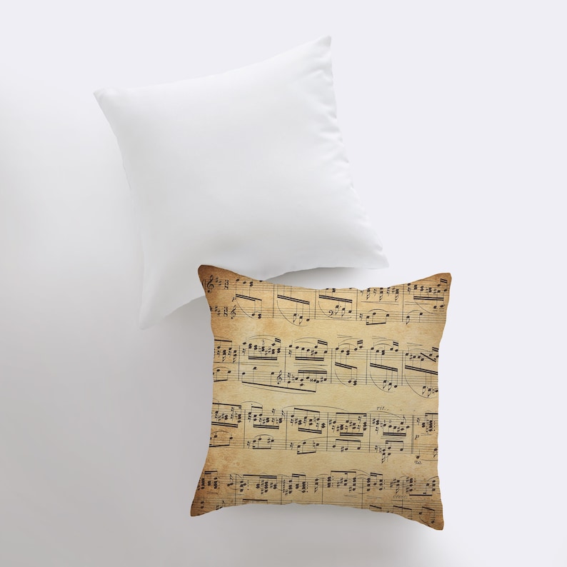 Music Notes | Sheet Music | Instruments | Pillow Cover | Home Decor ...