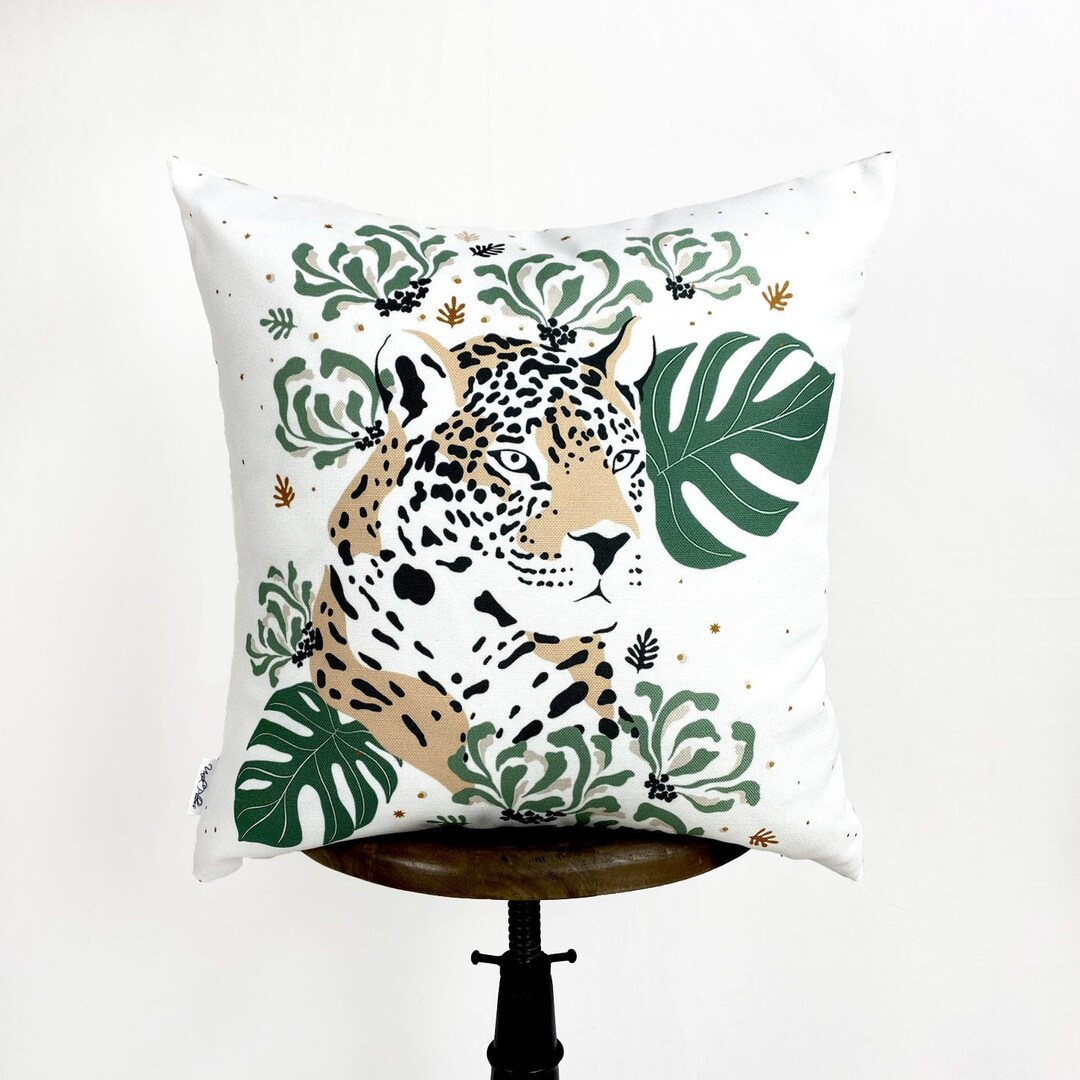 Leopard Face Leopard Decor Leopard Print Leaf Decorative Pillow Mom ...
