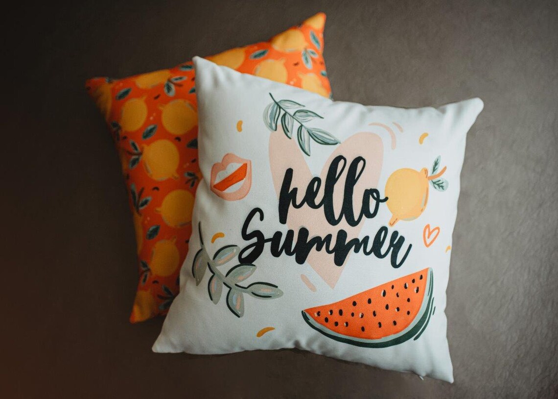 Hello Summer | Swimming | Watermelon | Sunshine | Pillow Cover | Beach ...
