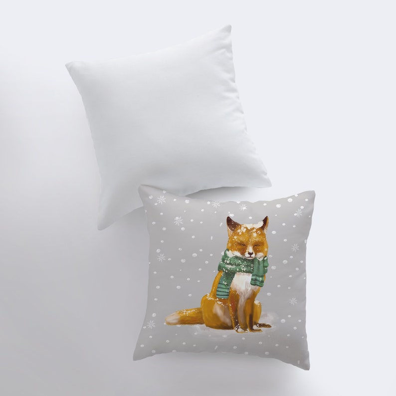 Christmas Fox Throw Pillows Fox Pillow Cover Christmas - Etsy