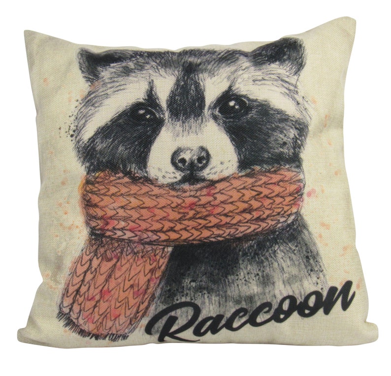 Raccoon Hipster Pillow Cover Raccoon Pillow Throw Pillow - Etsy