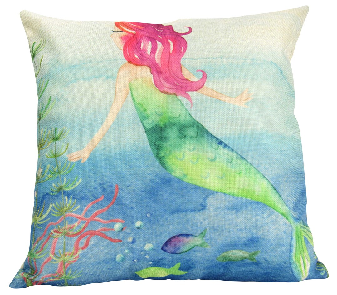 Mermaid | Mermaid Art | Nursery Decor | Pillow Cover | Home Decor ...