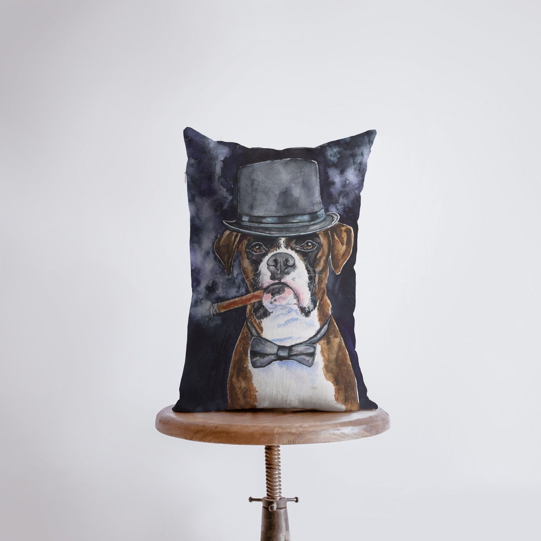 Mr. Boxer | Sophisticated Watercolor Boxer | 12x18 | Pillow Cover | Dog ...