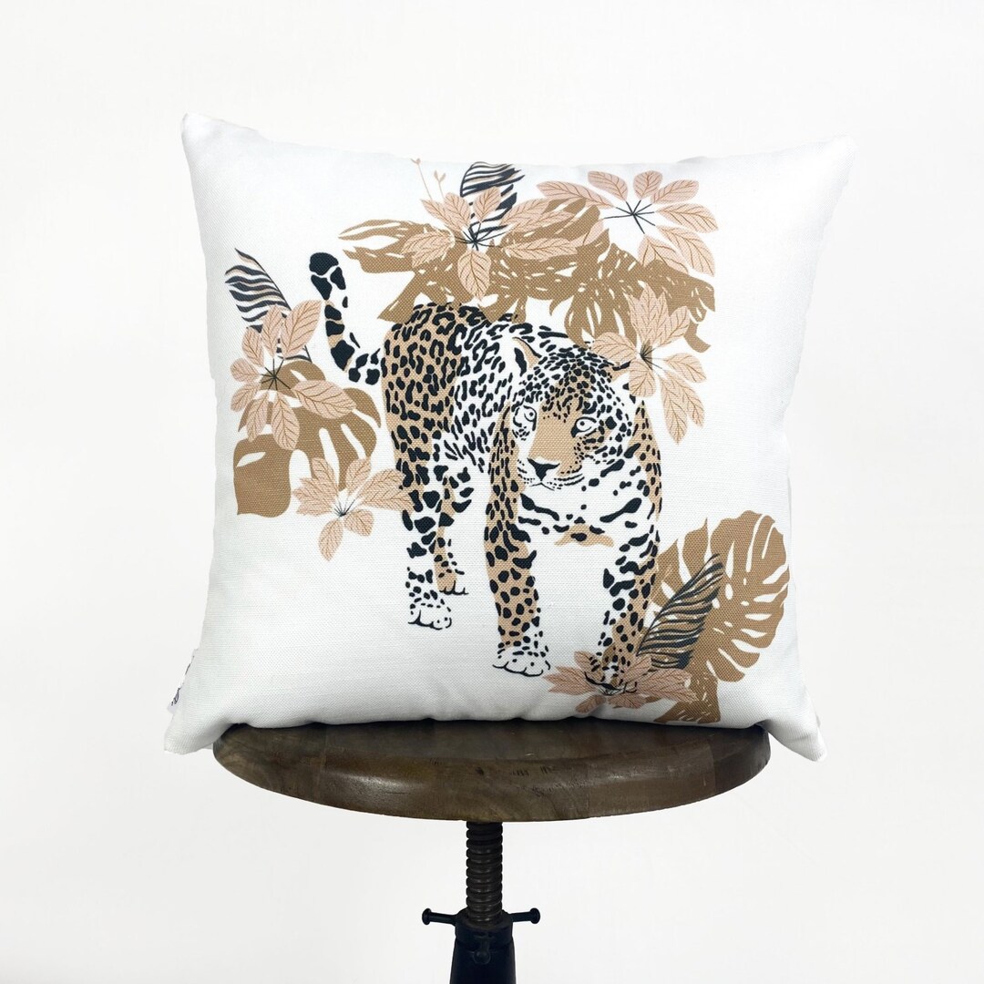 Leopard Leopard Decor Leopard Print Leaves Decorative Pillows Mom Gift ...