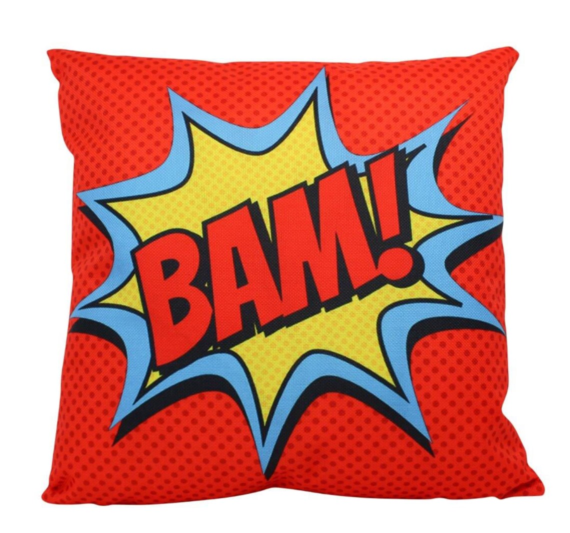 BAM | Red | Anime | Fun Gifts | Pillow Cover | Home Decor | Throw ...