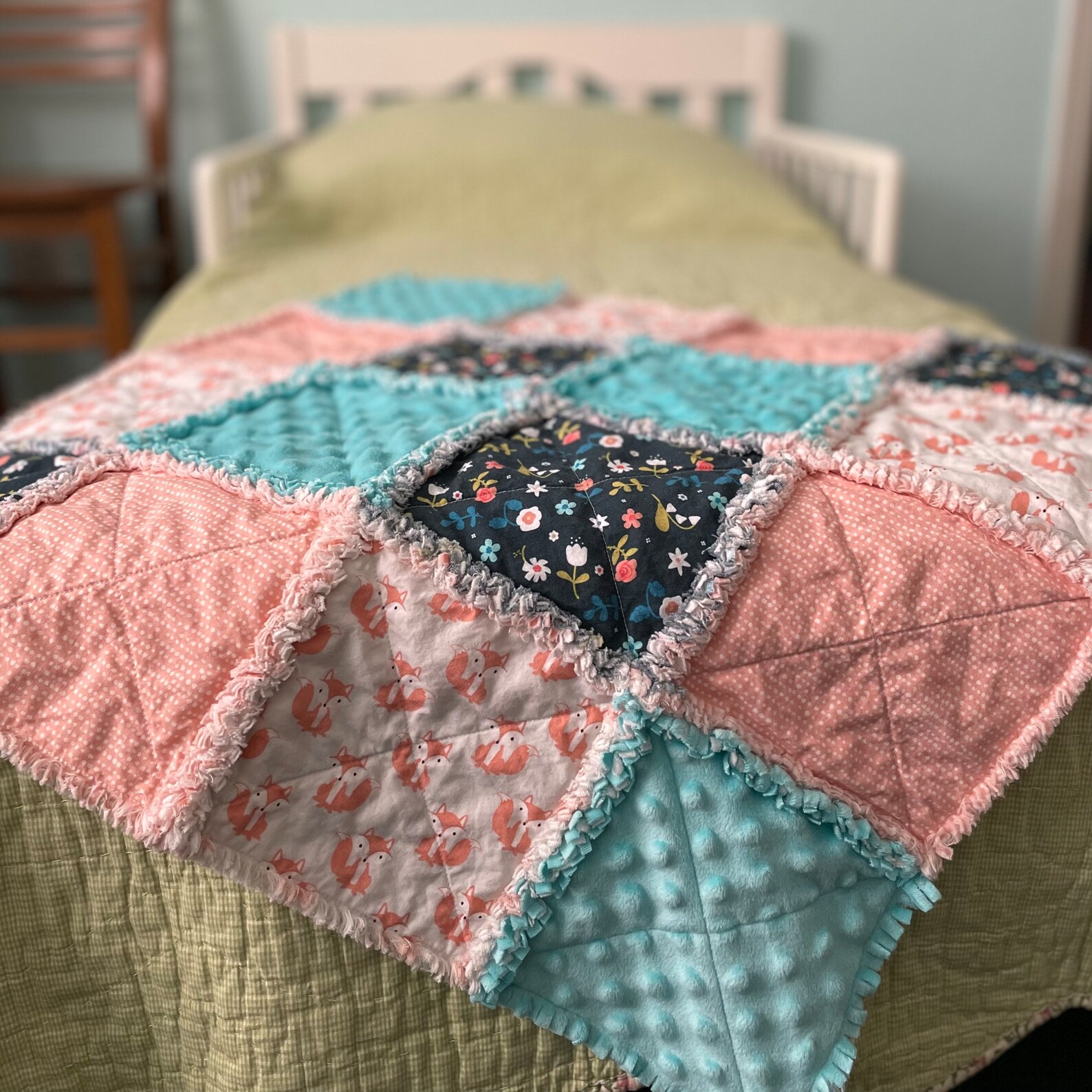Handmade Rag Quilt Cuddle Blanket Lovey Baby Toddler Newborn - Etsy