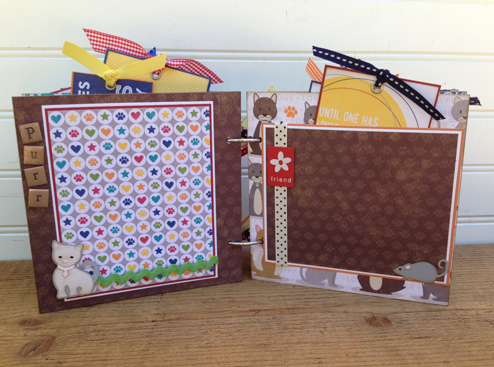 Kitty Cat Pet Scrapbook Photo Memory Book Keepsake Album Chipboard 6x6 ...