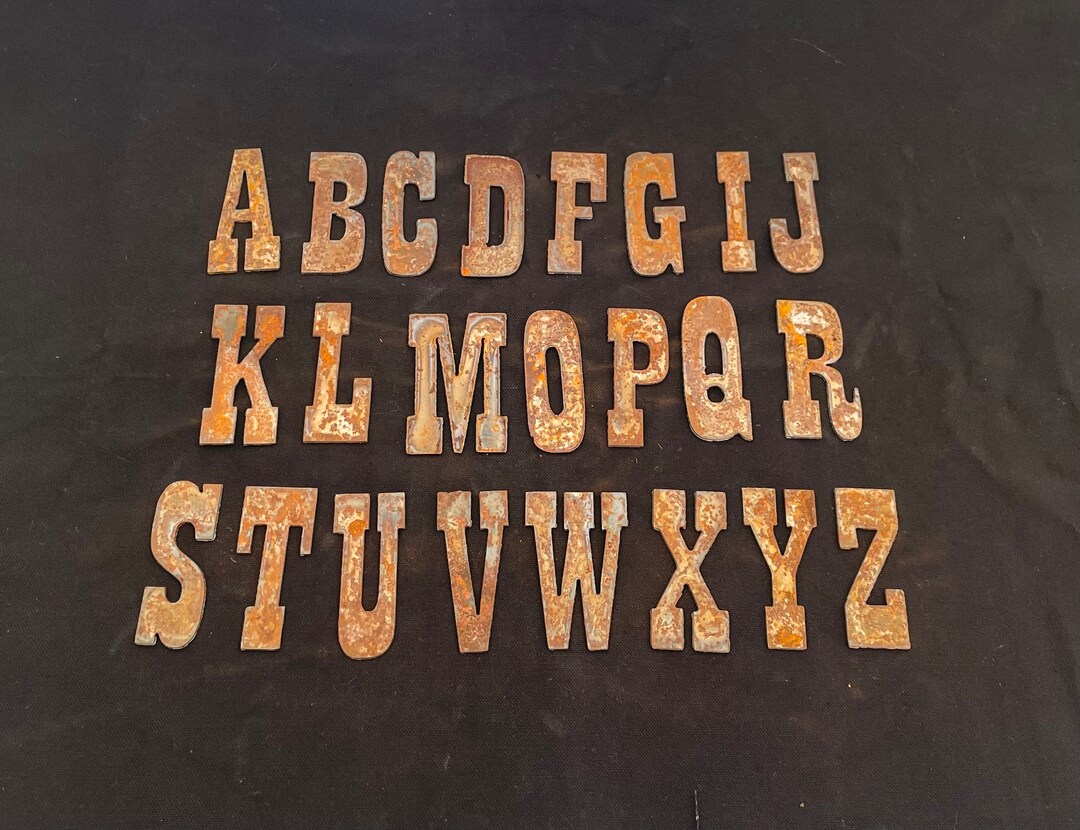 Rusty Metal Alphabet Letters, 3 Inch Tall Letters, Rustic Decor, Craft ...