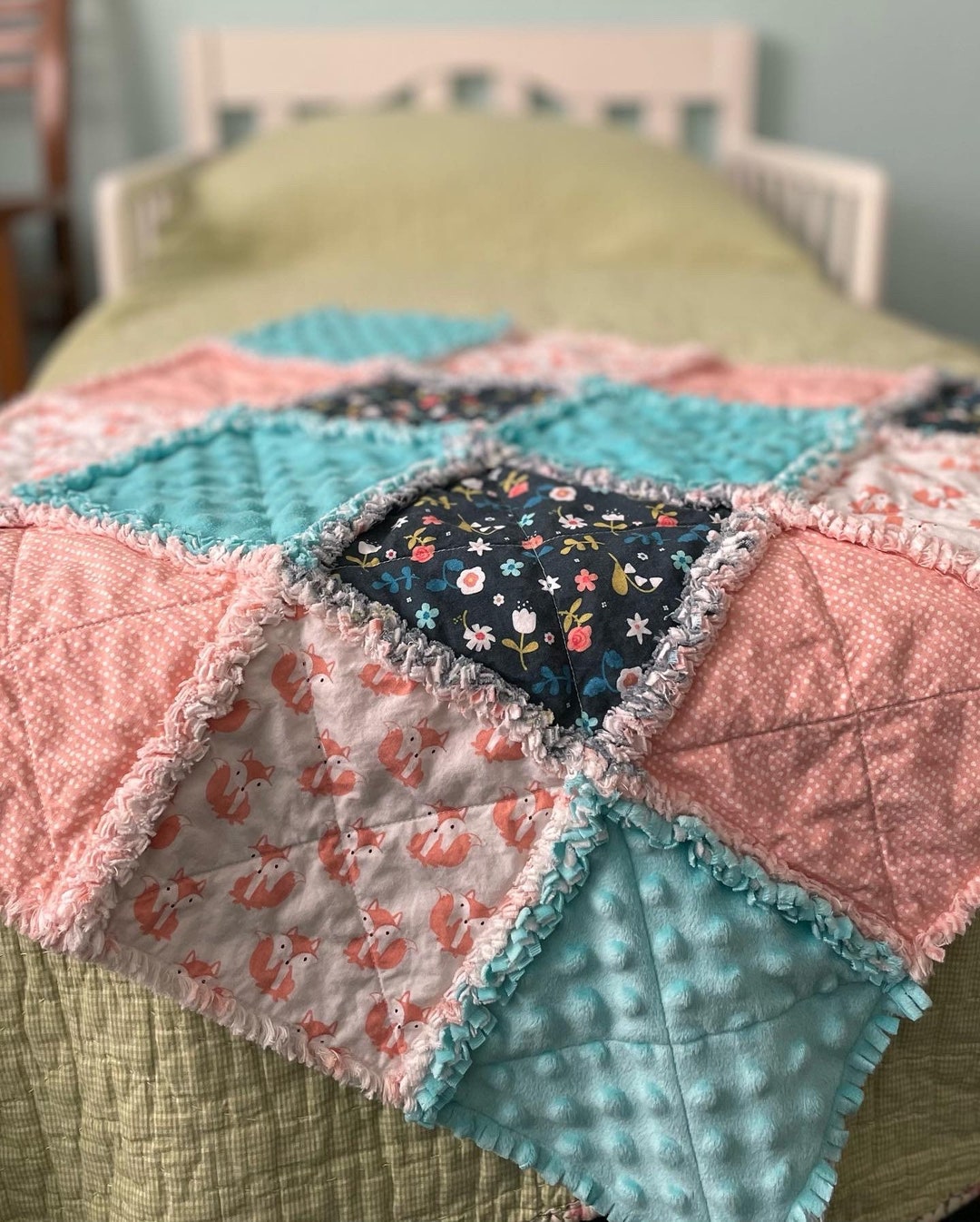 Handmade Rag Quilt Cuddle Blanket Lovey - Baby Toddler Newborn - Etsy