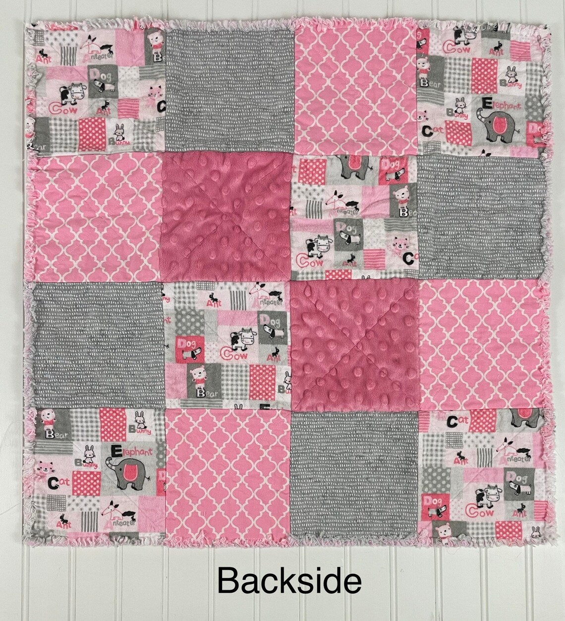 Handmade Rag Quilt Cuddle Blanket Lovey Perfect for Newborns Littles ...