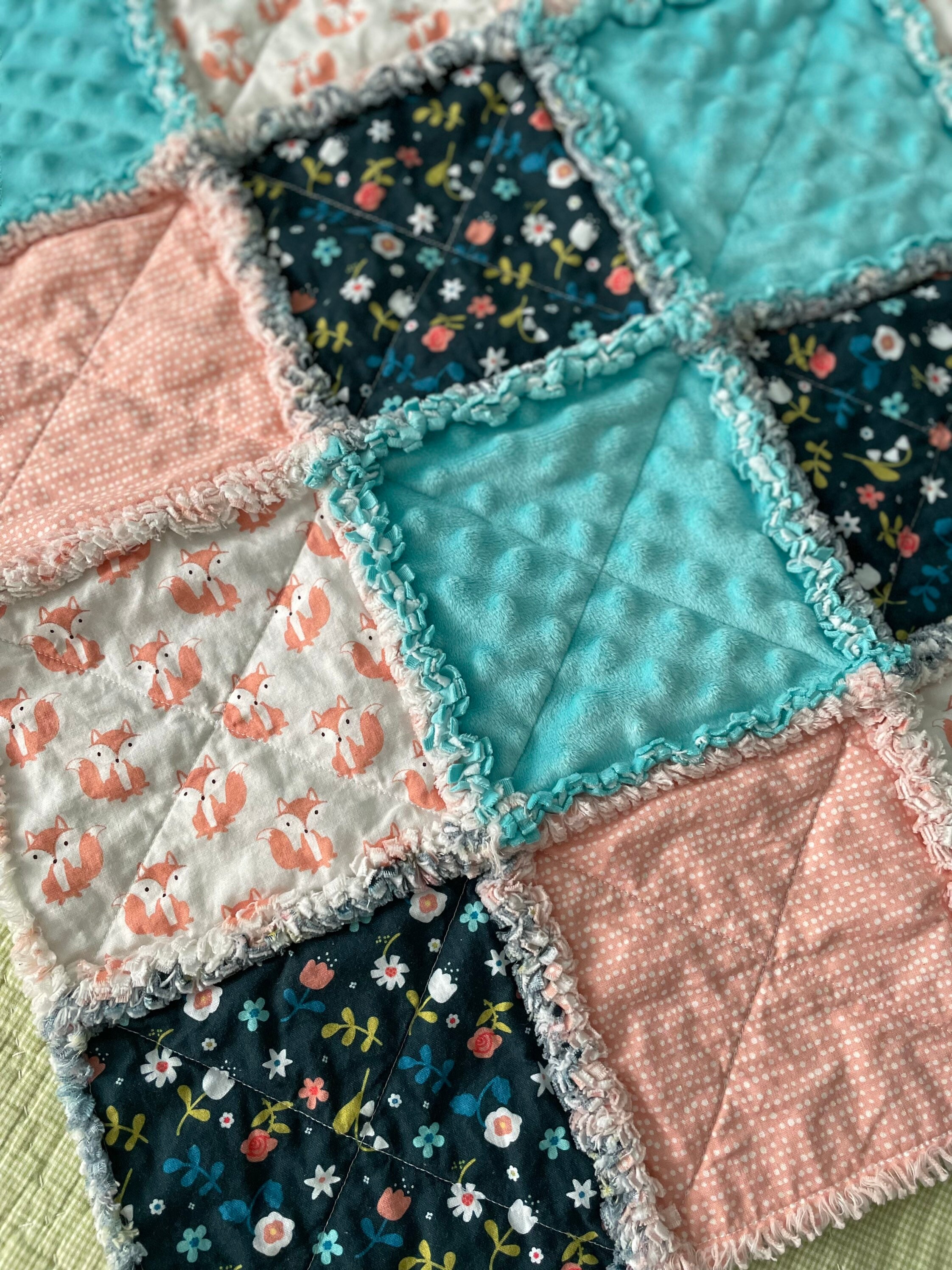 Handmade Rag Quilt Cuddle Blanket Lovey Baby Toddler Newborn - Etsy