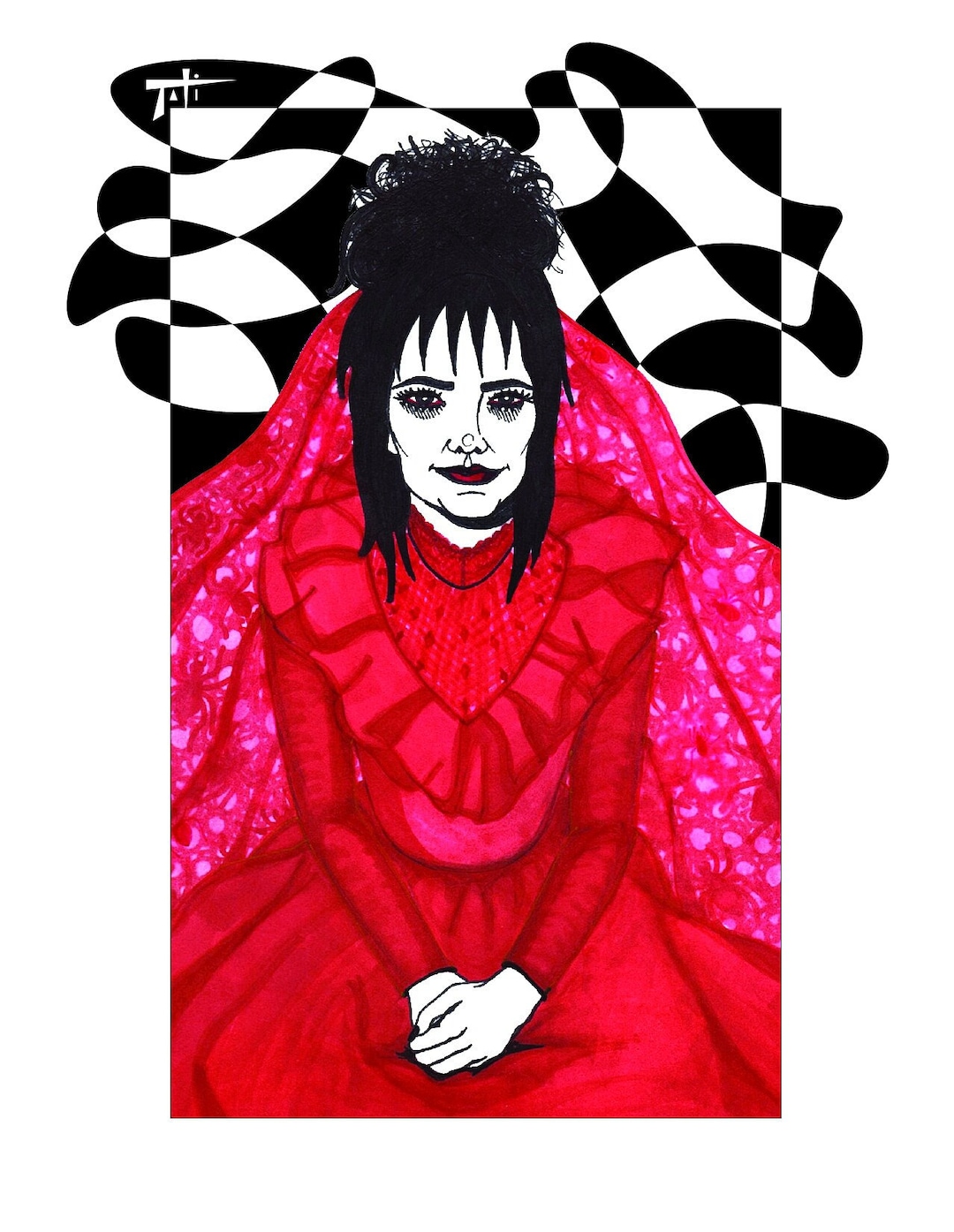 Lydia Deetz Art Print / Beetlejuice Inspired Halloween Wall Decor ...
