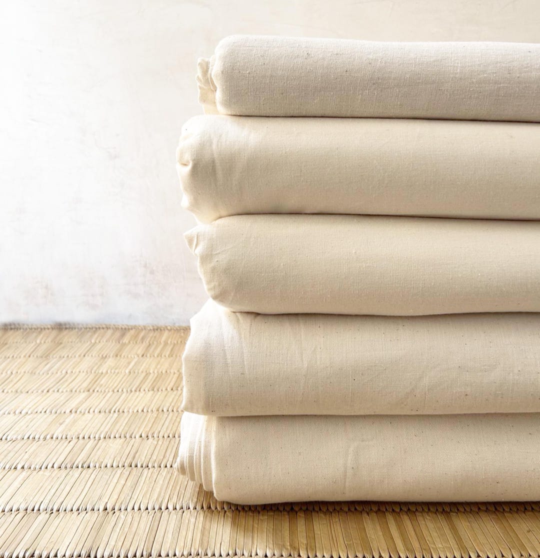 Organic Cotton Fabric: Handwoven, Handspun Natural White Garment ...