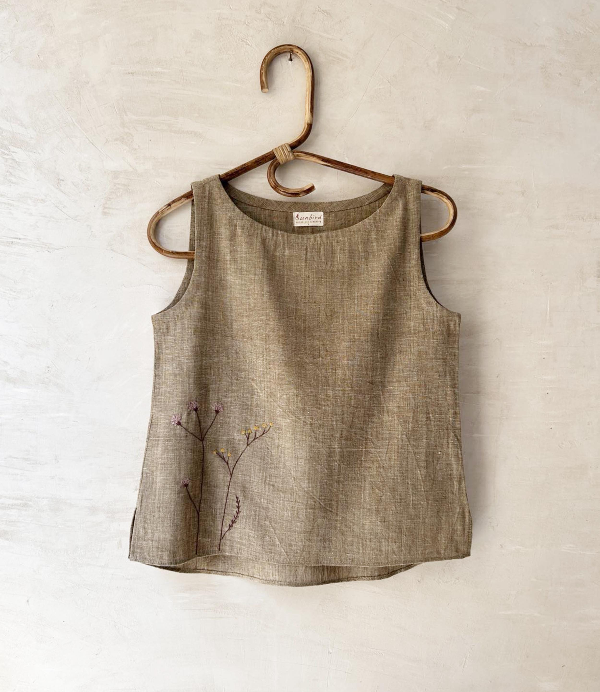 Handspun Organic Cotton Sleeveless Top: Handwoven in Natural Dyes, Hand ...