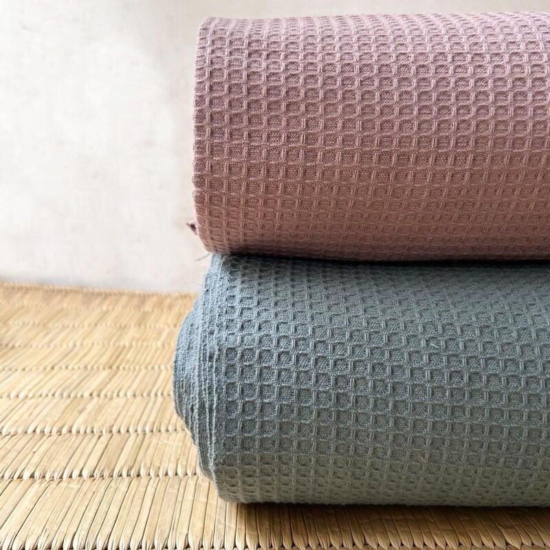 Waffle Linen Fabric - Etsy