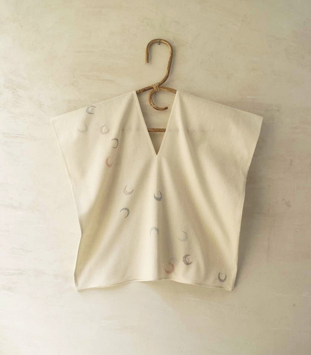 Handwoven Organic Cotton Crop Top: Embroidered Moon Design - Etsy
