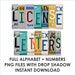 License Plate Font Letter Alphabet PNG Digital Download Rustic ...