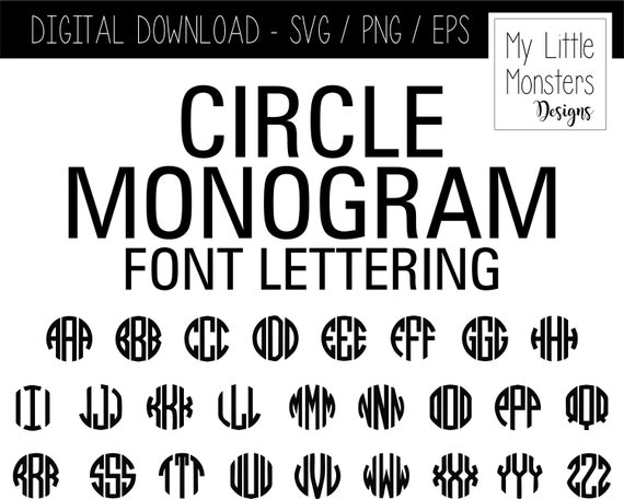 Free Circle Monogram Font MONOGRAM ALPHABET SVG Circle Monogram Svg,