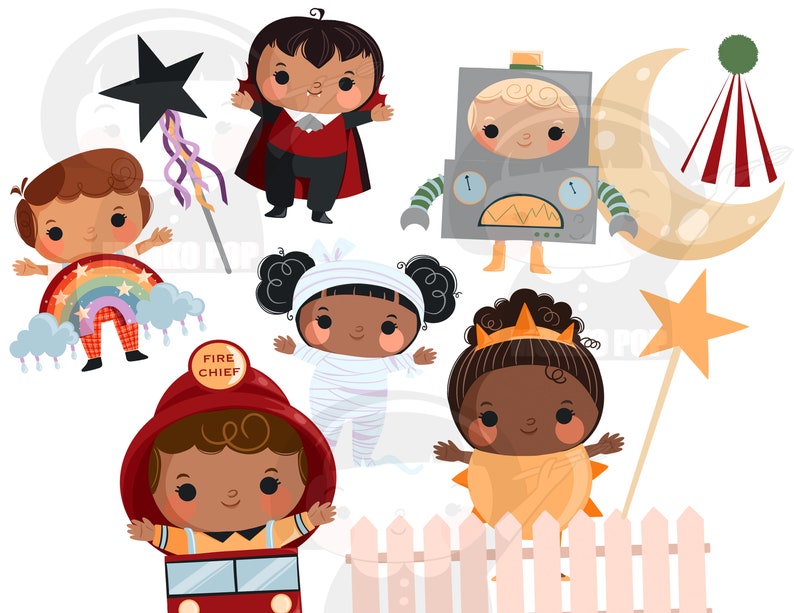 Halloween Clipart, Trick or Treat, Cute Characters, Halloween Decor ...