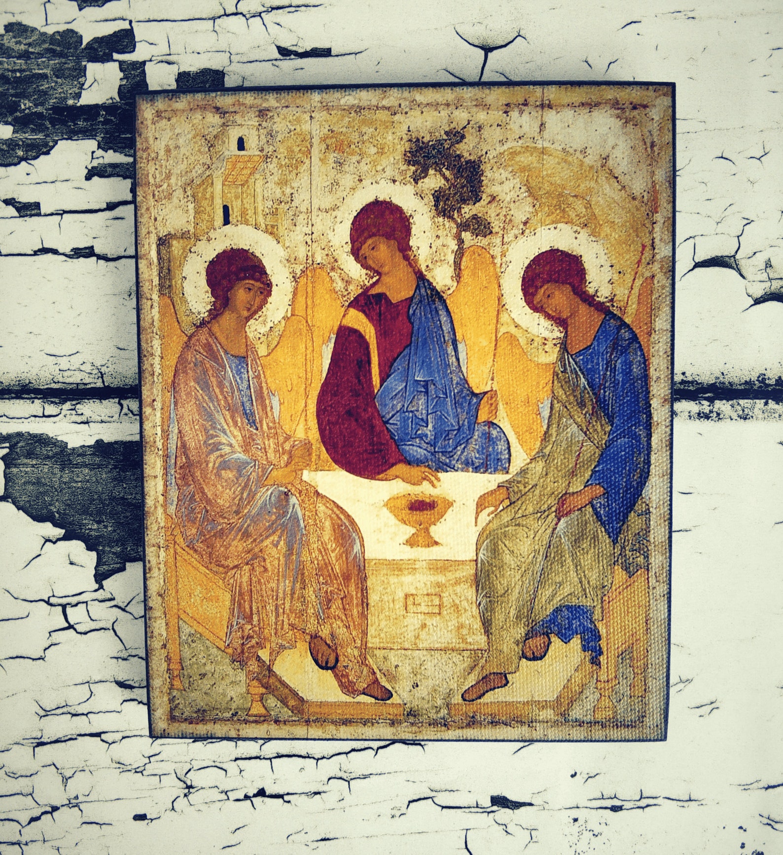 Large Orthodox wood Icon Holy Trinity Christian icon by | Etsy