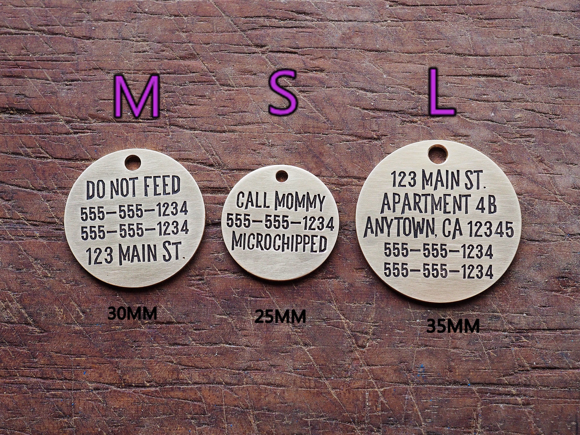 Personalized Pet Name Tag With Nature-inspired Design for Dogs and Cats ...