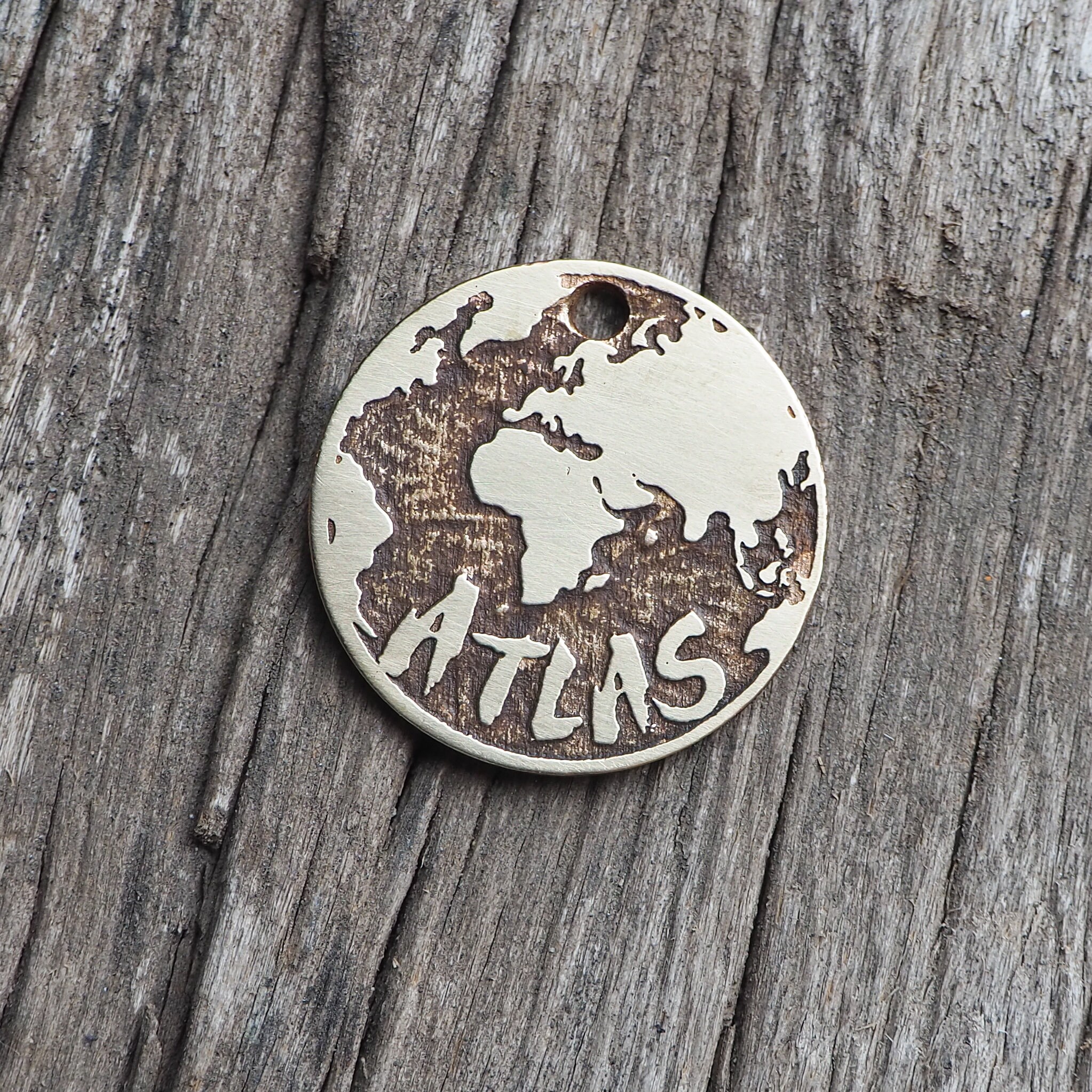Personalized Pet Name Tag With Atlas-inspired Design for Dogs and Cats ...