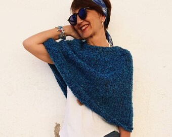 Hand knit cape | Etsy