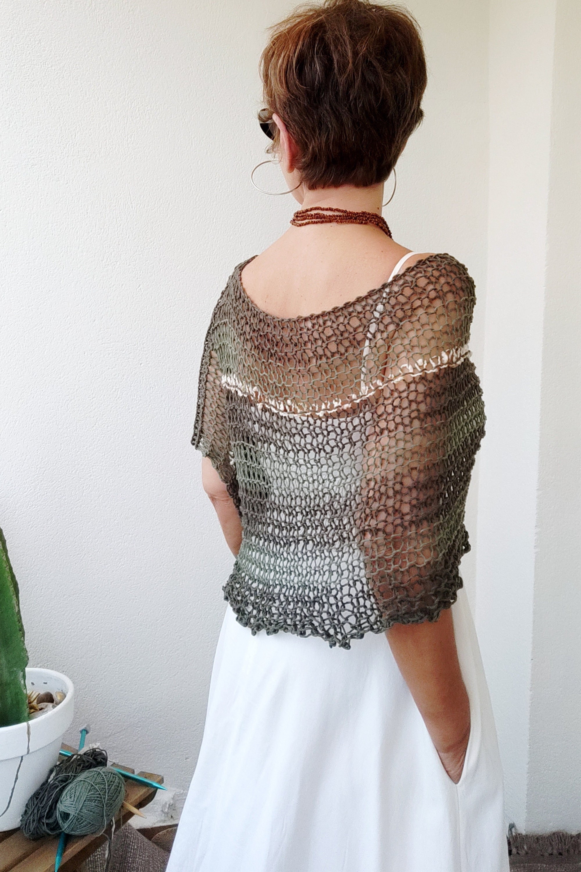 Sheer Summer Ponchos, Summer Cotton Ponchos, Vegan Cotton Poncho, Boho ...