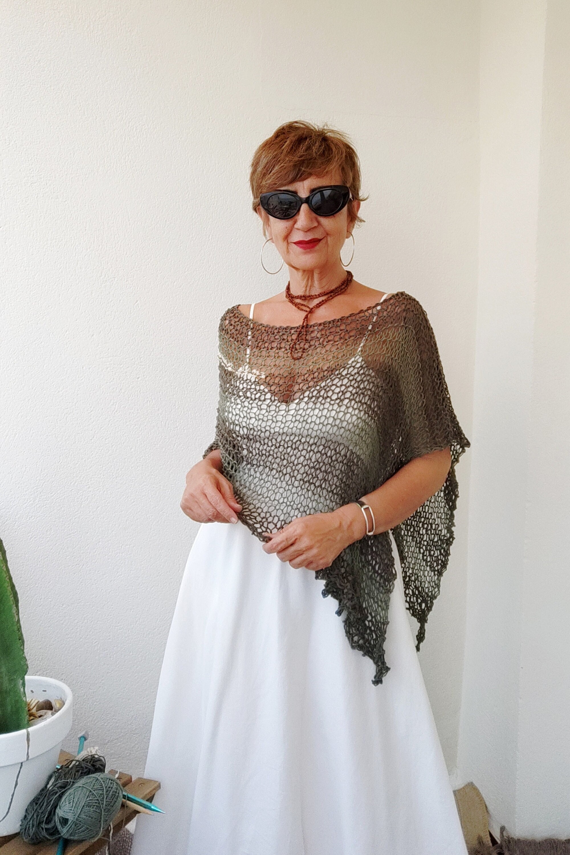 Sheer Summer Ponchos, Summer Cotton Ponchos, Vegan Cotton Poncho, Boho ...