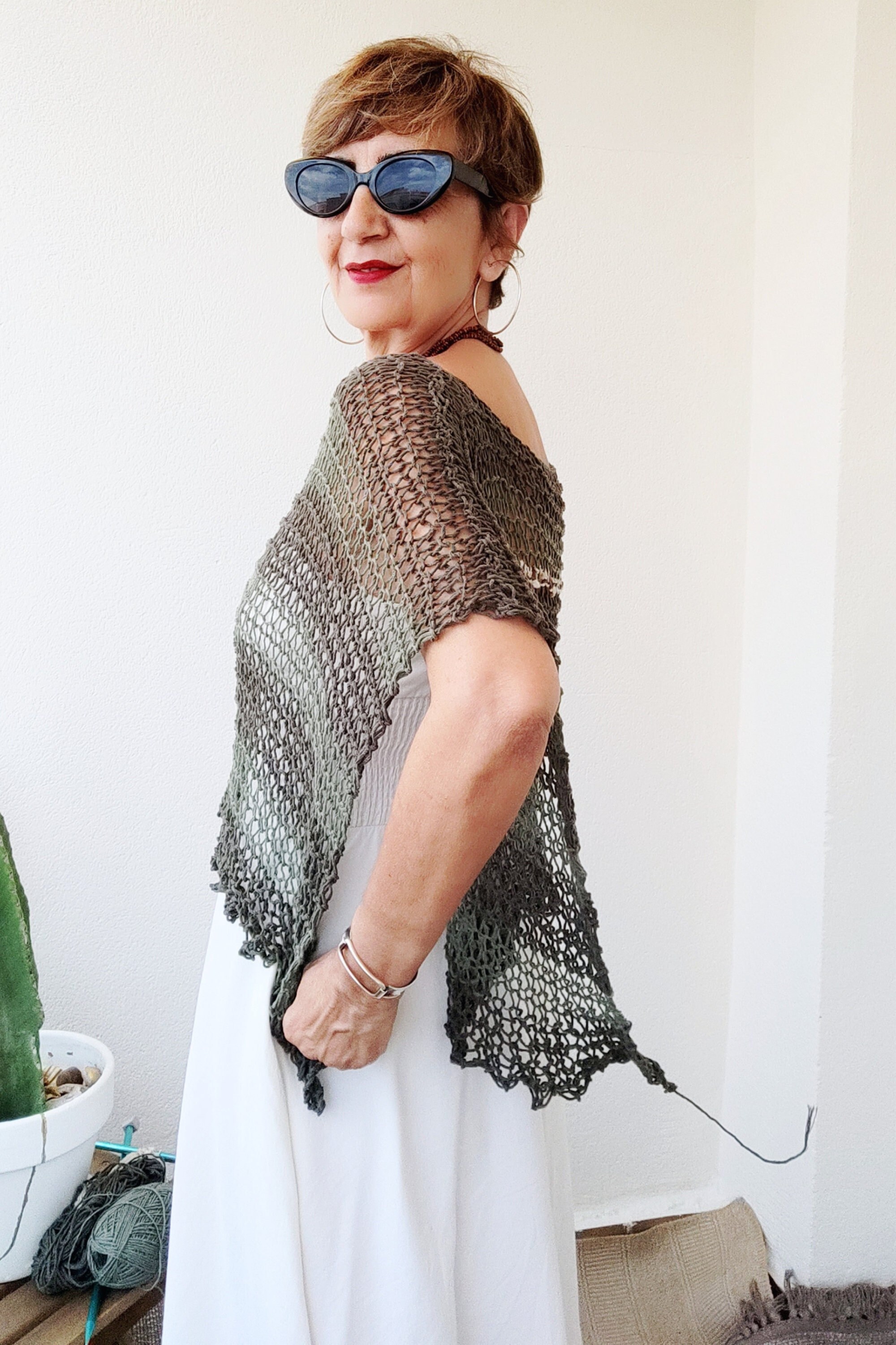 Sheer Summer Ponchos, Summer Cotton Ponchos, Vegan Cotton Poncho, Boho ...