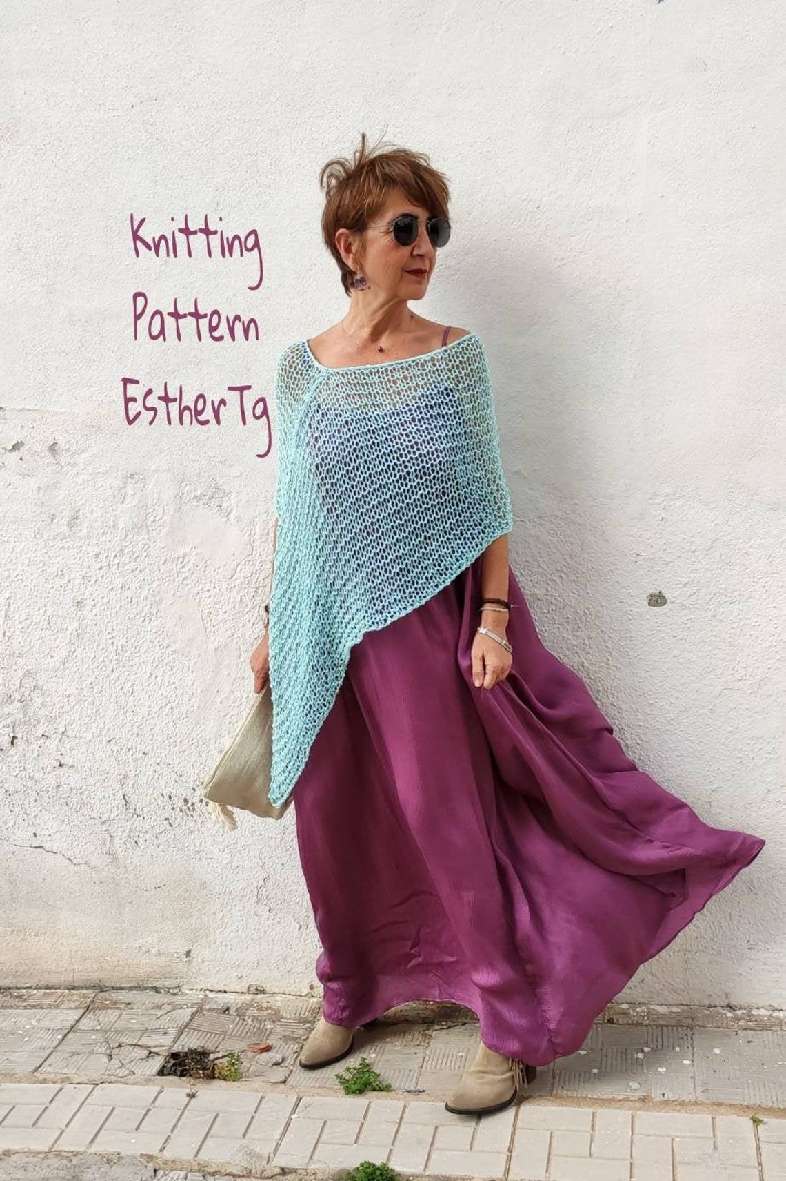 Summer Knitting Pattern, Poncho Knit Pattern, Women Summer Clothing ...