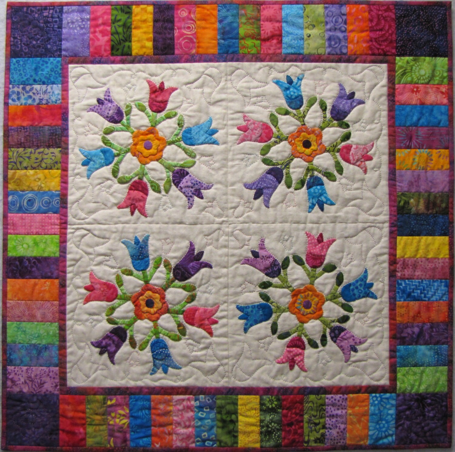 Batik Tulips Vintage Reproduction Quilt Pattern - Etsy