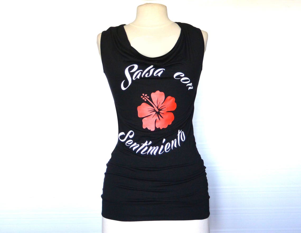 Black Salsa Top salsa Con Sentimiento Lace Back - Etsy