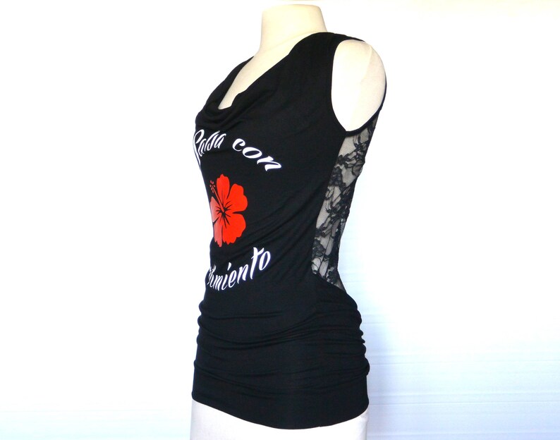 Black Salsa Top salsa Con Sentimiento Lace Back - Etsy