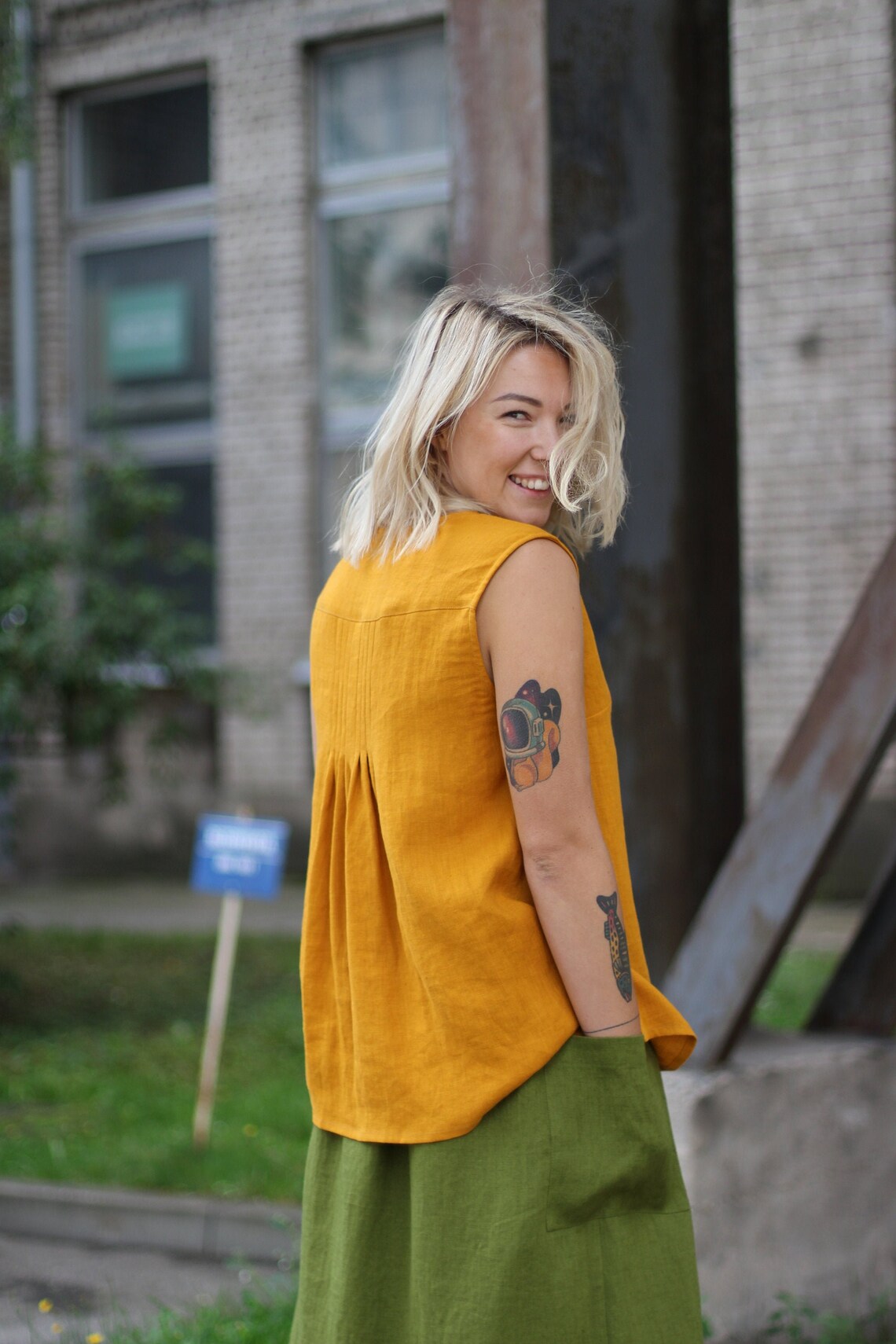 Loose Linen Tank Top in V Neck Washed Linen Blouse Wide - Etsy