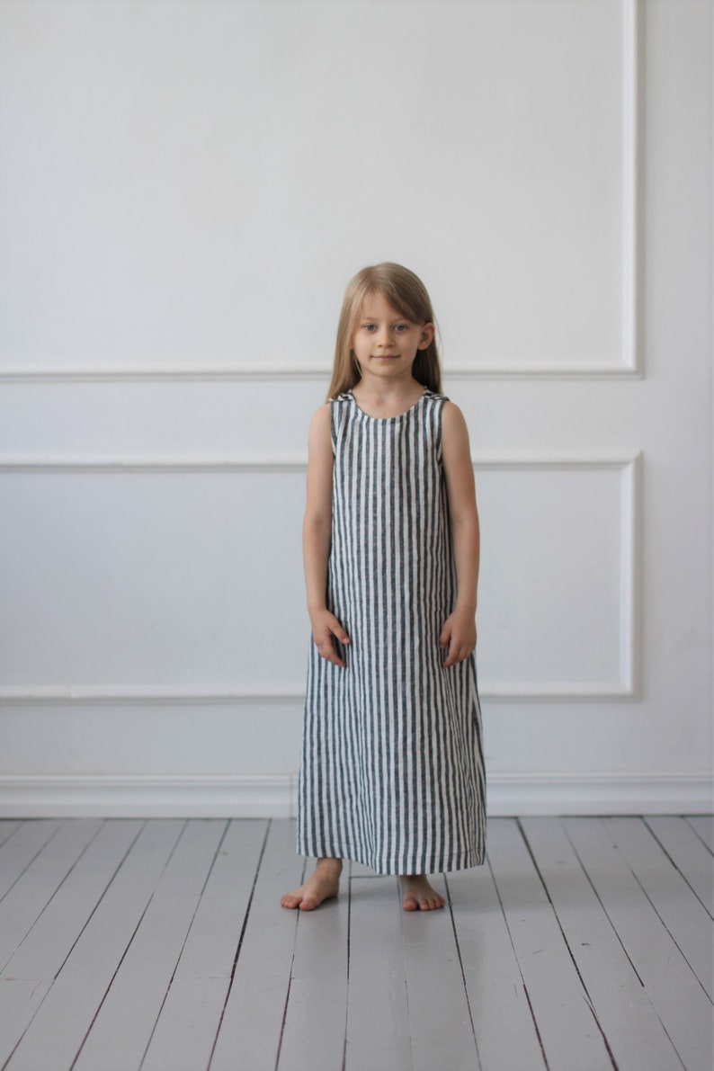 Long Linen Dress for Girl Beach Linen Dress for Girls - Etsy