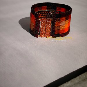 Autumn Rust Peyote Pattern- Even Count | Peyoted Pattern | Peyote ...