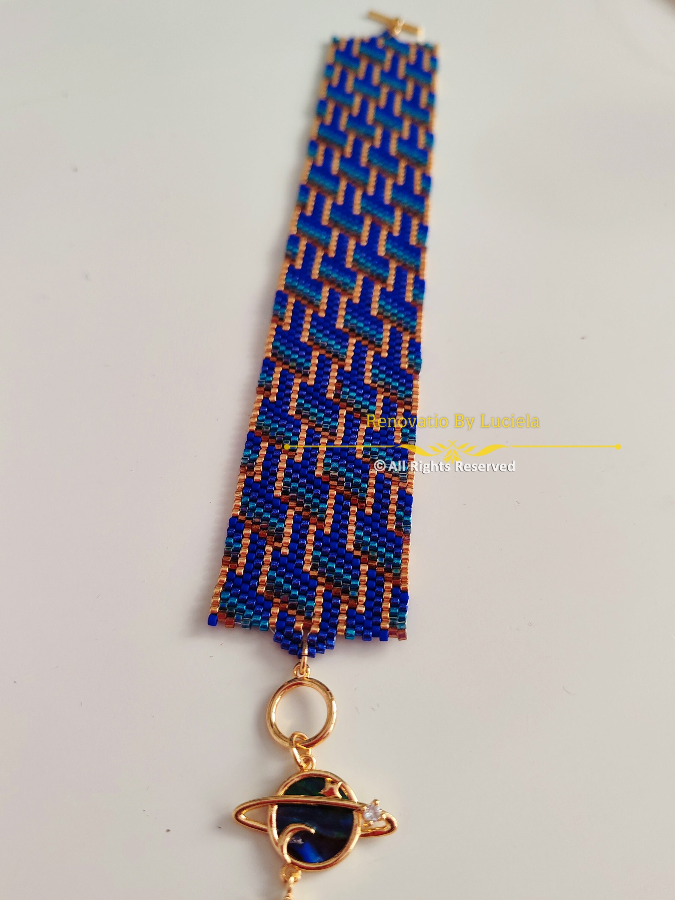 Blues and Topaz Peyote Pattern- Odd Count| Peyoted Pattern | Peyote ...