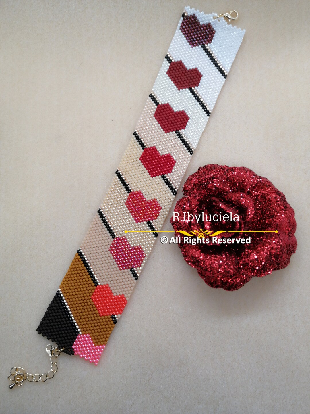 My Heart Away Peyote Pattern- Even Count | Peyoted Pattern | Peyote ...