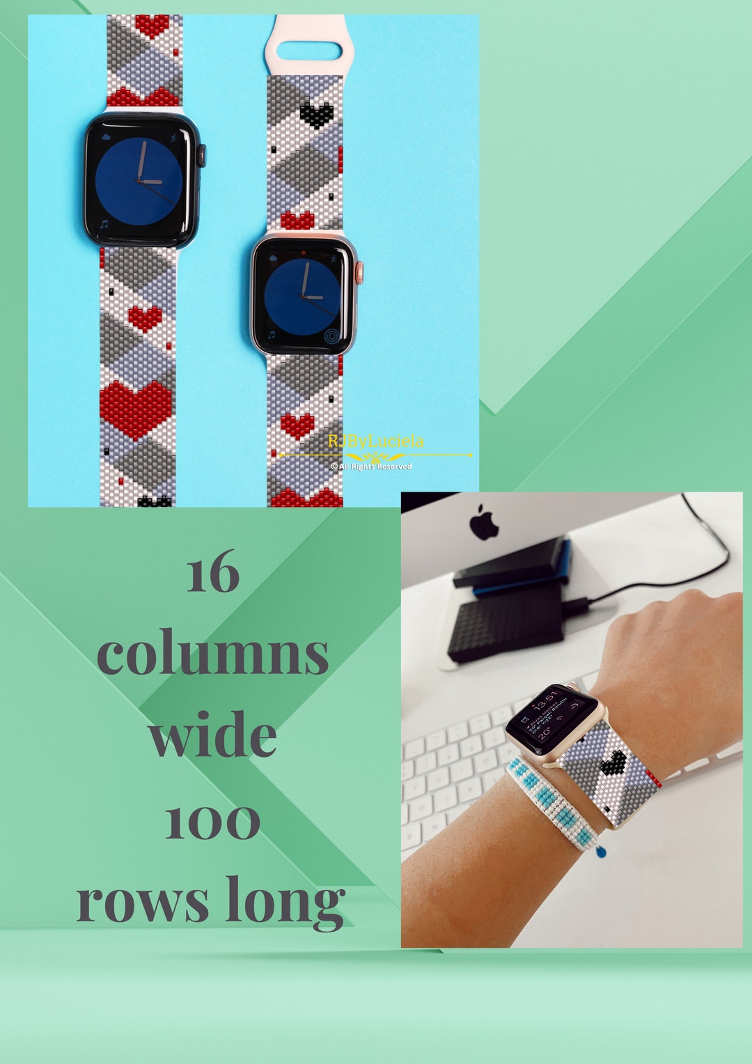 See Through My Heart Apple Watch - Even Count | Seed Bead Pattern ...