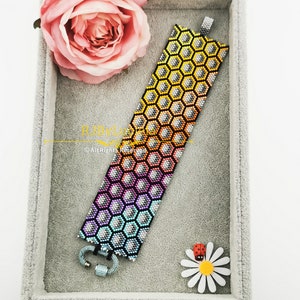 Grey Honeycomb Peyote Pattern- Odd Count Bracelet Pattern | Seed Bead ...
