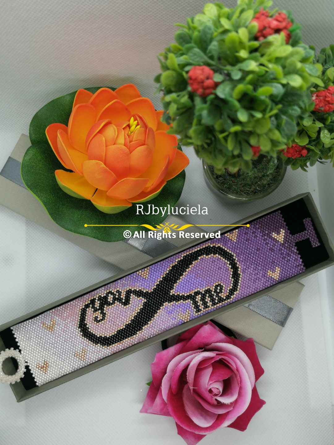 Eternally Mine Peyote Pattern- Even Count | Peyoted Pattern | Peyote ...