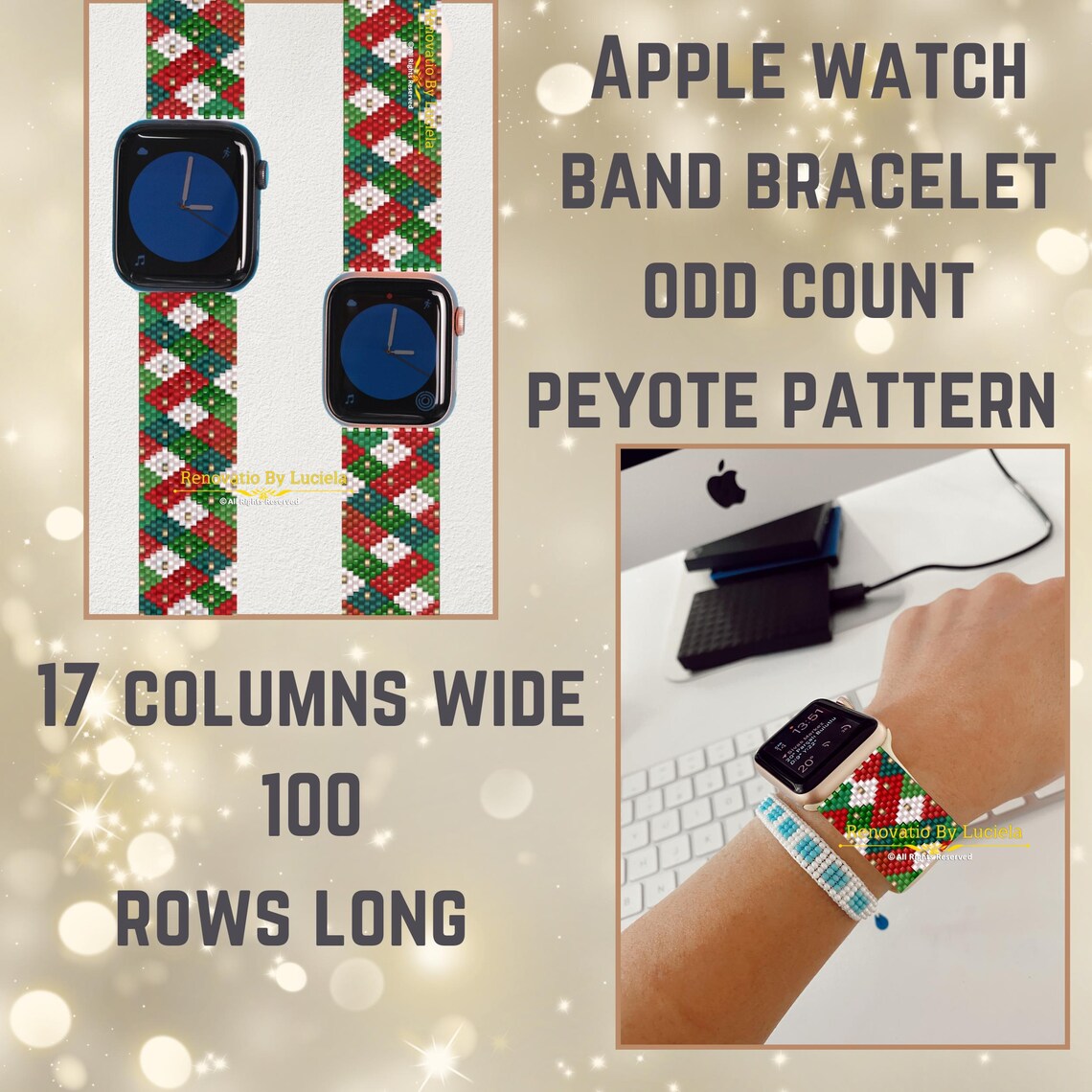 Diamondsforchristmas Apple Watch Pattern- Odd Count | Seed Bead Pattern ...